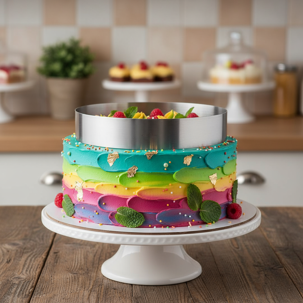 Stainless Steel Round Shape Cake Ring Cake Deco... - Ecard-tech